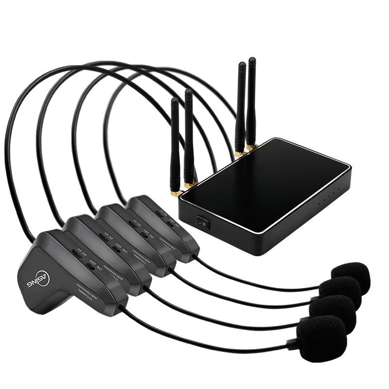 ASiNG WM07 4 x Transmitter + 1 x Receiver Head-mounted Wireless Microp ...